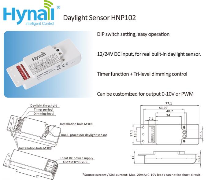 12V daylight sensor switch DIP Switch Setting HNP102 timer sensor