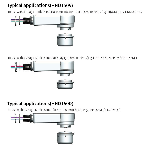 220-240VAC Zhaga Book 18 Night Dim Adapters 0-10v DALI Dimming