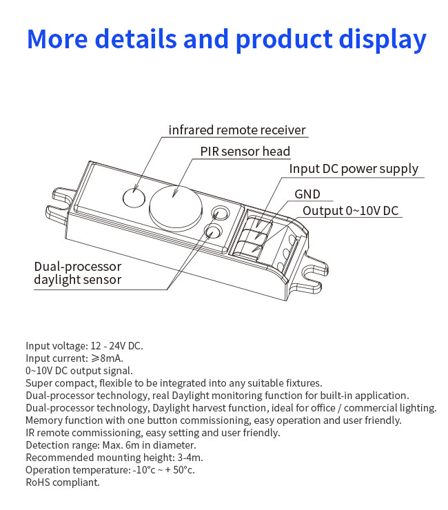 HNS133DHPIR Daylight Harvest Sensor Remote Control Setting For Indoor ...