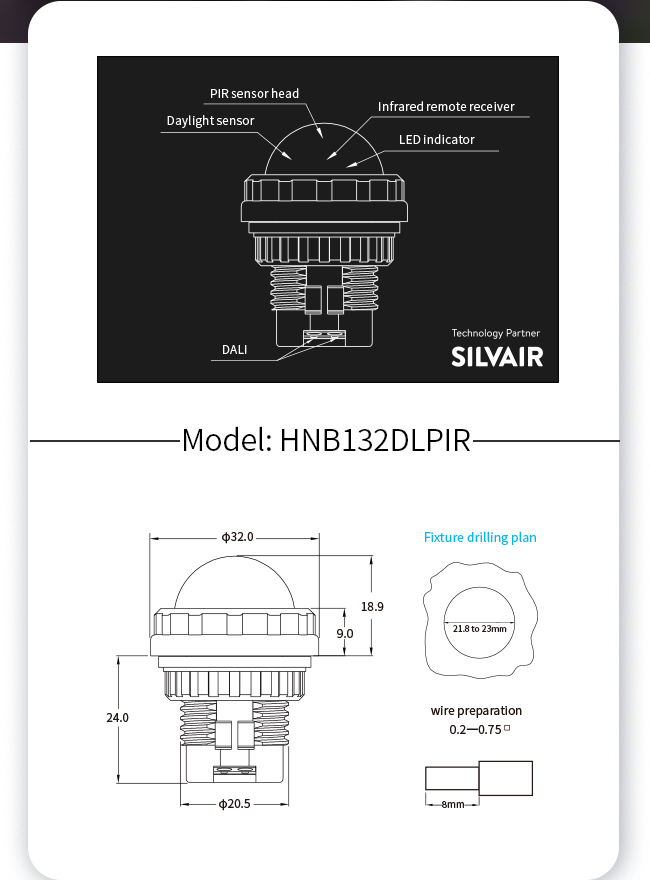 indoor lighting DALI-2 D4i Bluetooth PIR Sensor HNB132DLPIR Zhaga ...