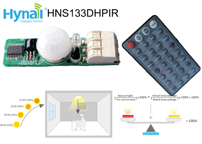 PIR motion sensor HNS133DHPIR daylight harvest, 0-10v dimming and ...